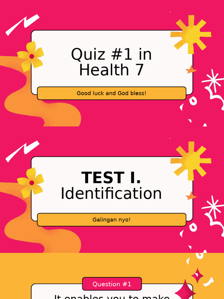 Health Quiz: Assessing Wellness Areas | PDF