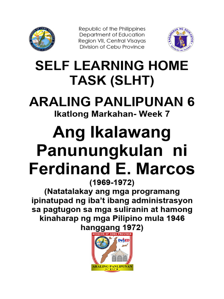 SLHT Ap6 Q3 WK7 | PDF