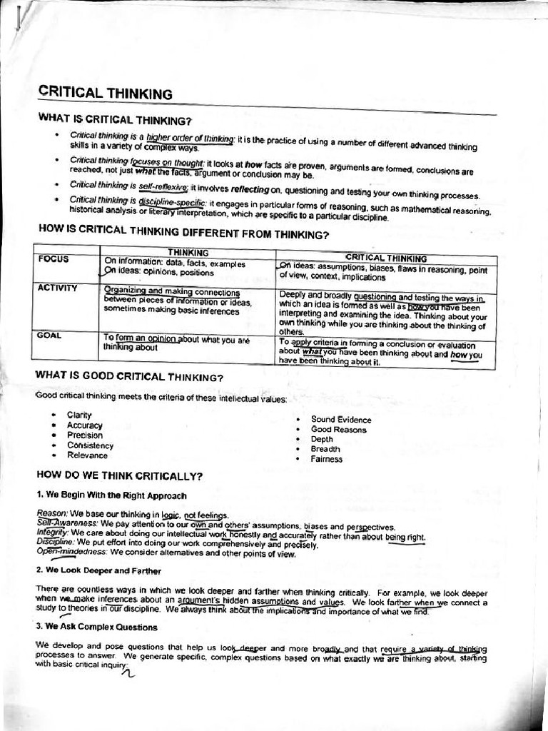 Critical Thinking | PDF