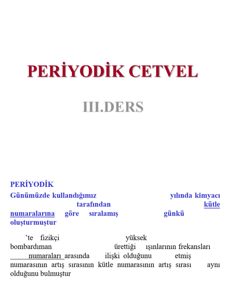 2-Periyodik Tablo | PDF