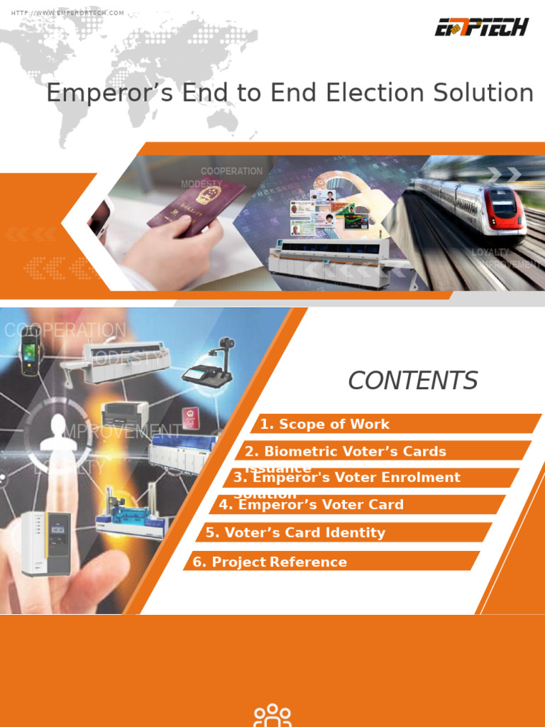 Emperor's End-to-End Election Solutions | PDF | Biometrics | Printer ...