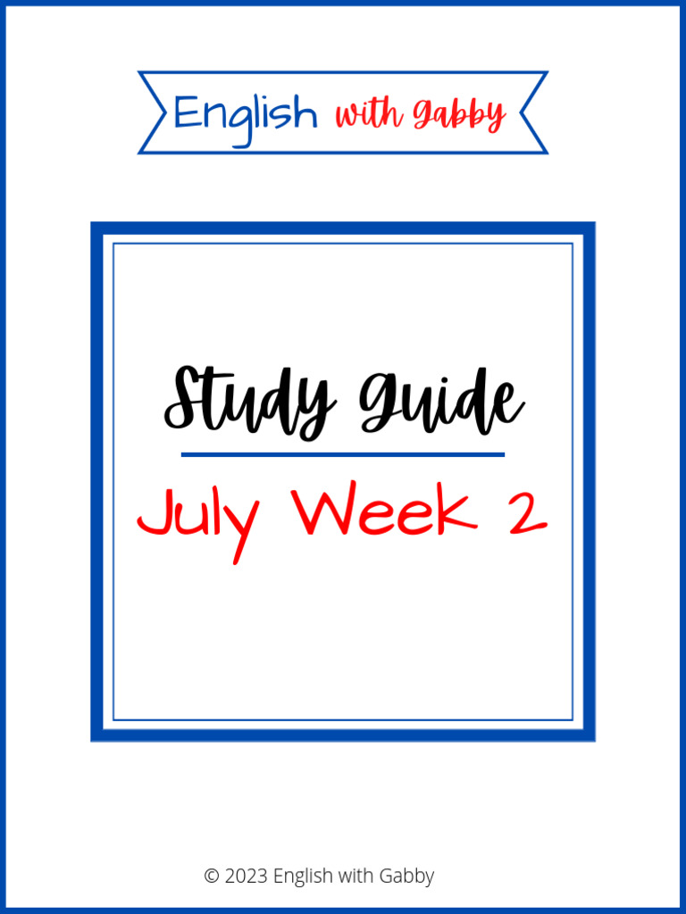 Study Guide - July Week 2 | PDF