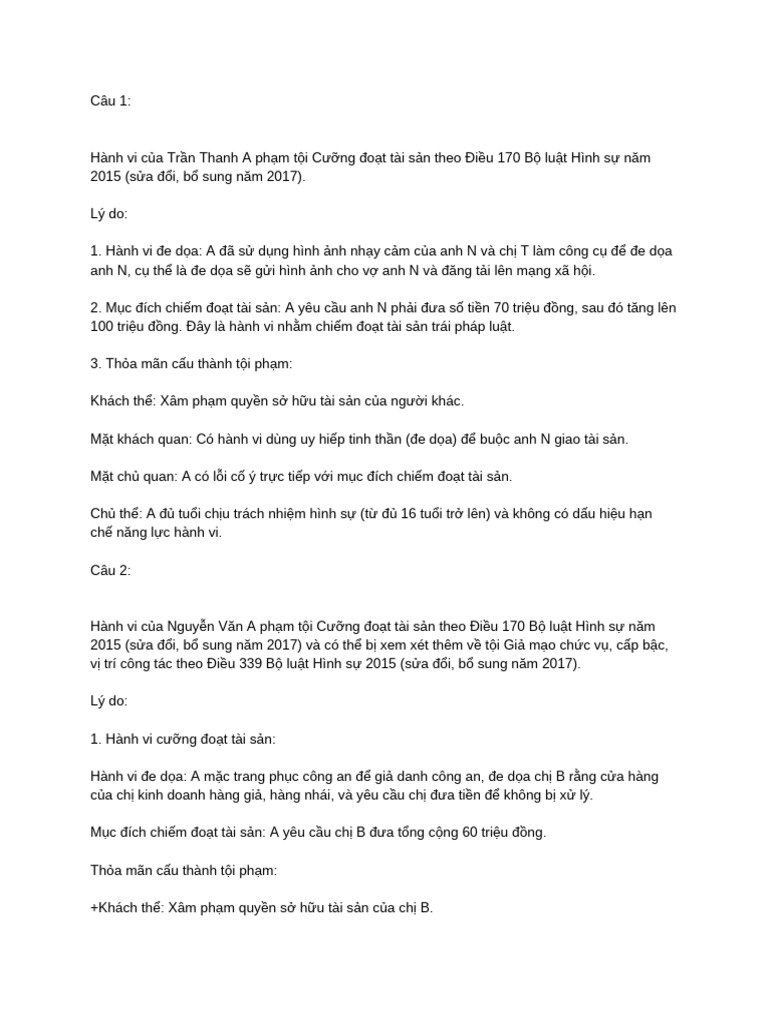 (PLDC) Xử Lý Tình Huống 7.2 | PDF