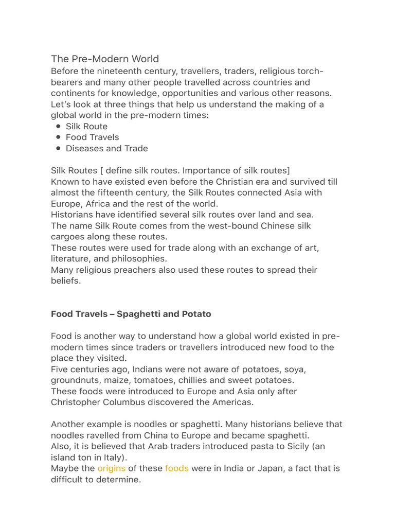 The Pre-Modern World_10 | PDF | Silk Road | Age Of Discovery