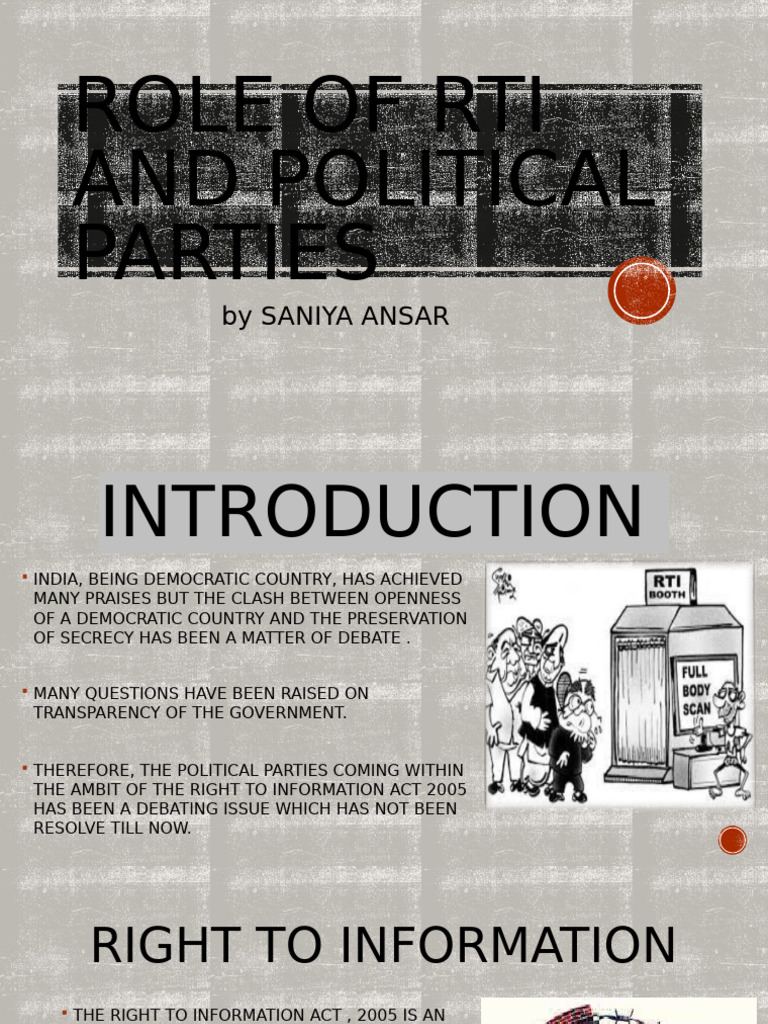 Role of Rti and Political Parties | PDF | Accountability | Justice