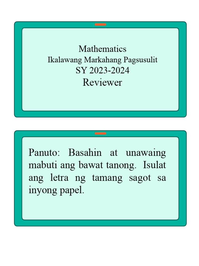 Math q2 Reviewer 2023 2024 | PDF