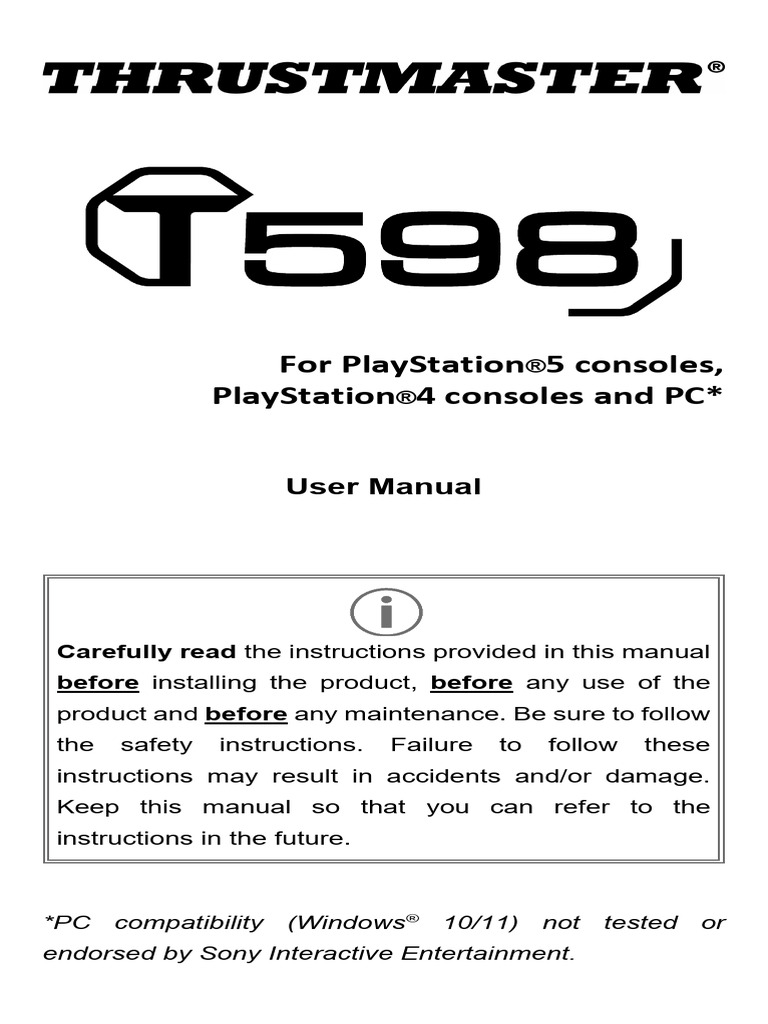T598 Bundle User Manual En | PDF | Play Station | Power Supply