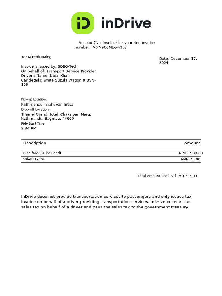 Indrive Recipe 1 | PDF