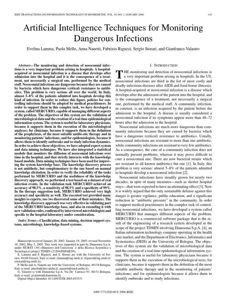 Artificial Intelligence Techniques For Monitoring Dangerous Infections | PDF | Infection ...