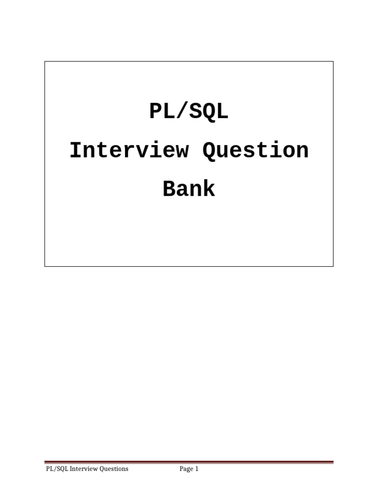 plsqlinterviewquestions(1) (1) | PDF | Pl/Sql | Sql