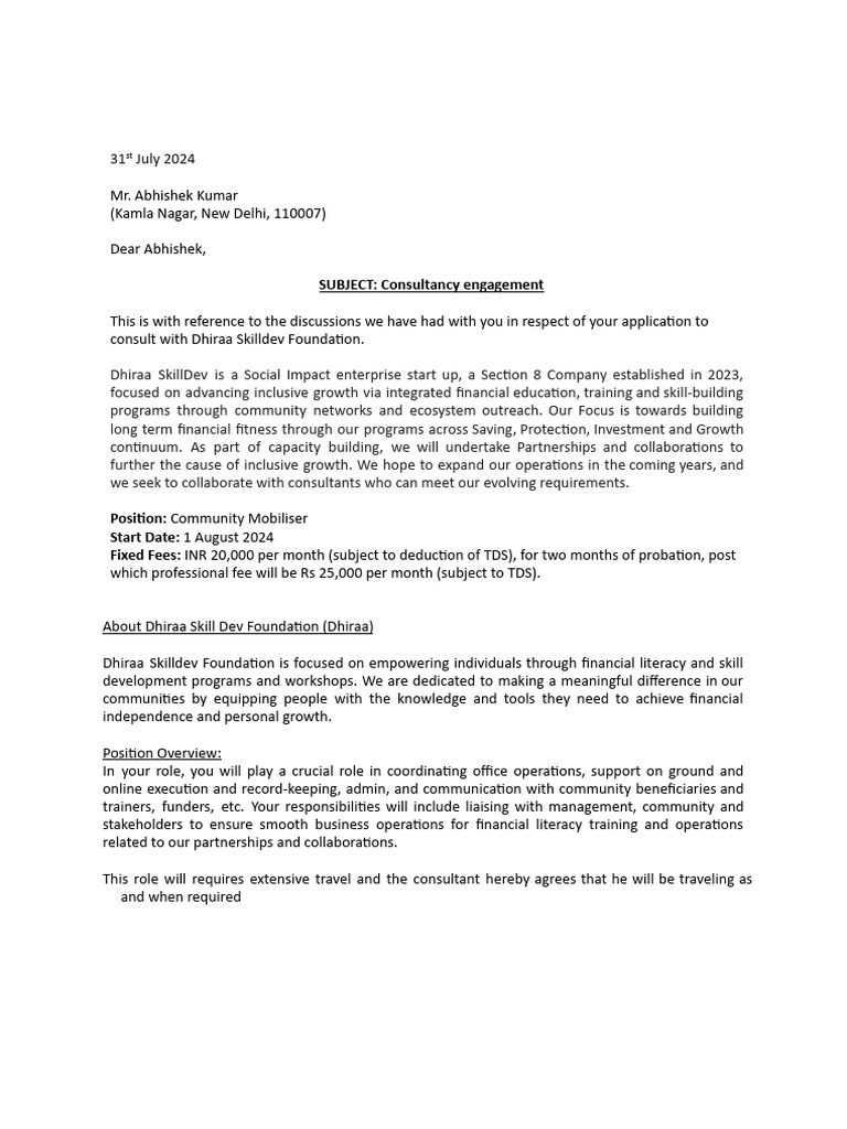 Community Mobiliser Role at Dhiraa | PDF | Needs Assessment | Literacy