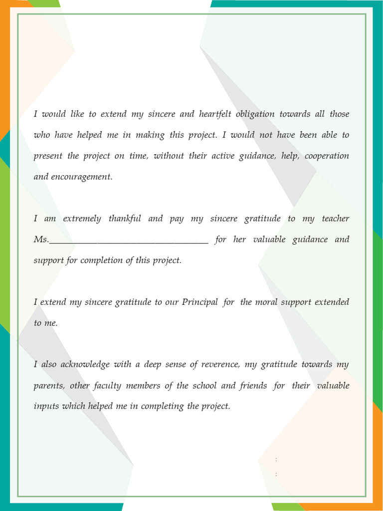 Acknowledgement Page | PDF