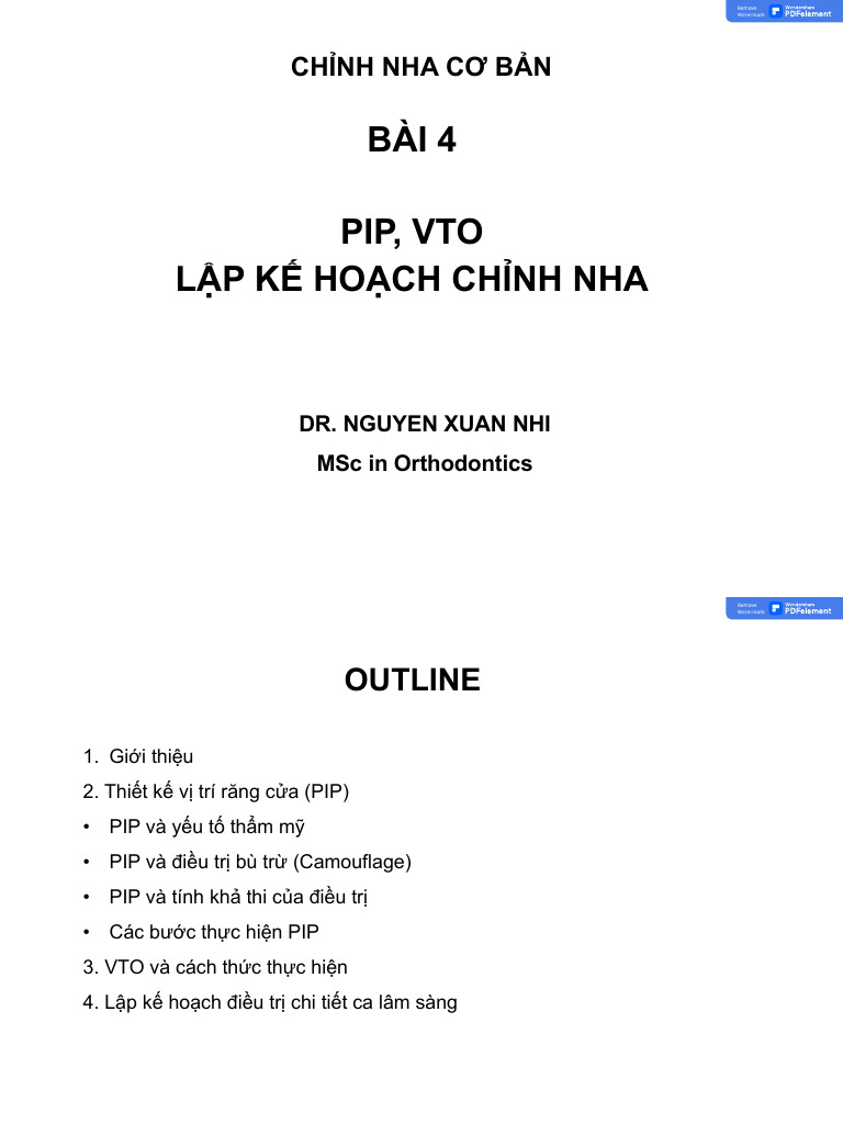 1 BÀI 4. PIP & VTO - LẬP KH ĐIỀU TRỊ .printpptx | PDF
