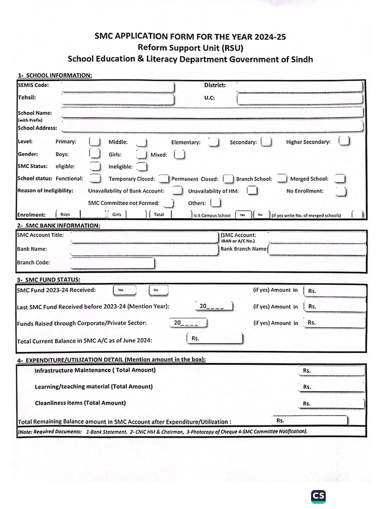 SMC Application and Sip Form FY-2024-25 | PDF