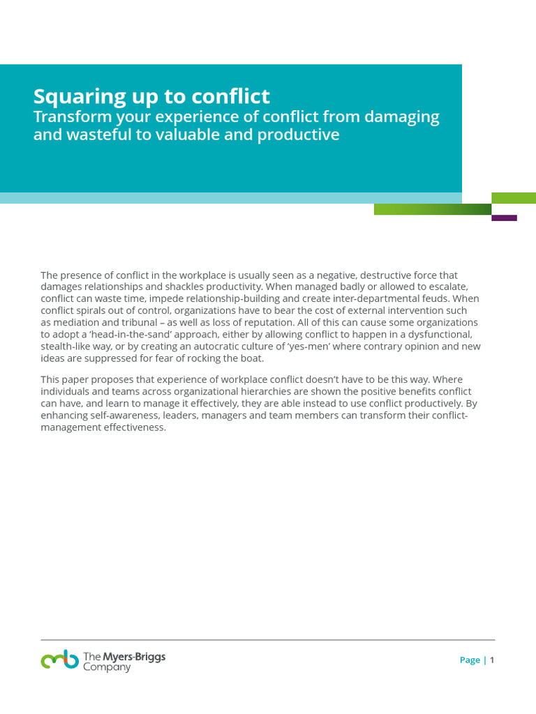 Conflict White Paper - Squaring Up To Conflict 2020 | PDF | Turnover ...