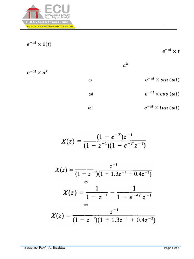 5 - Sheet 5 The Z Transform | PDF