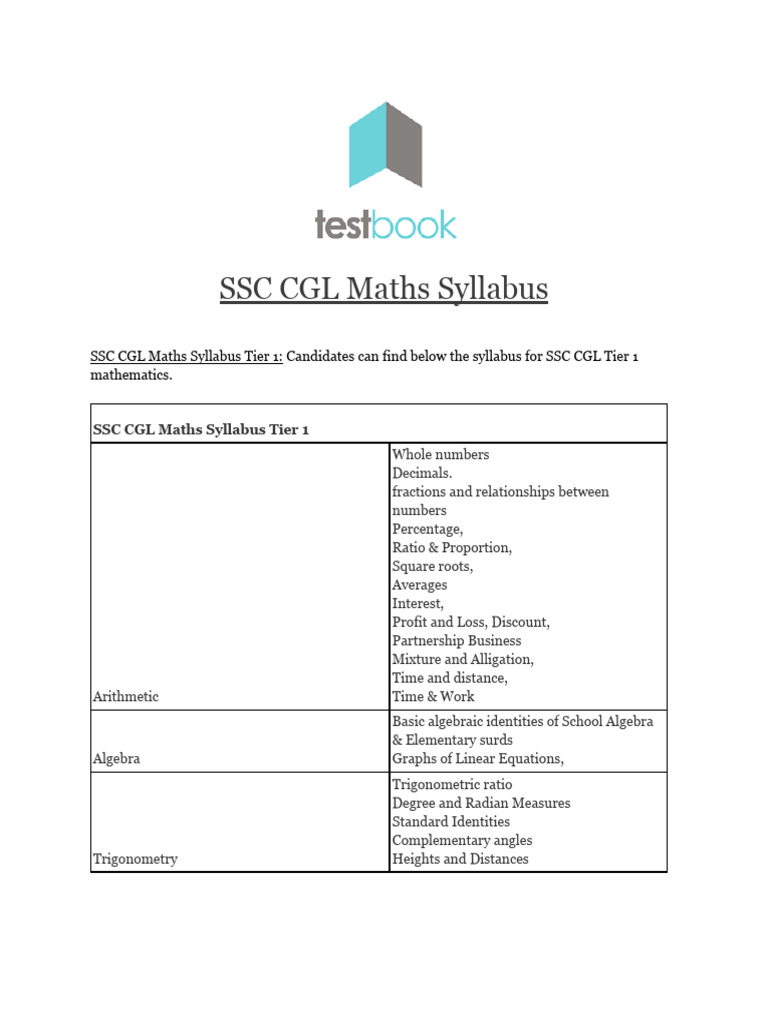 SSC Maths Syllabus 1050f614 | PDF | Triangle | Trigonometry