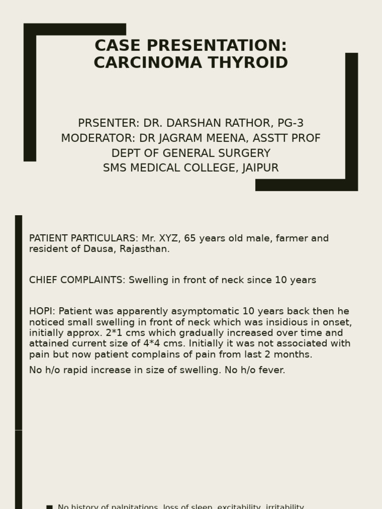 CASE PRESENTATION Ca Thyroid Front | PDF | Thyroid | Lymph Node