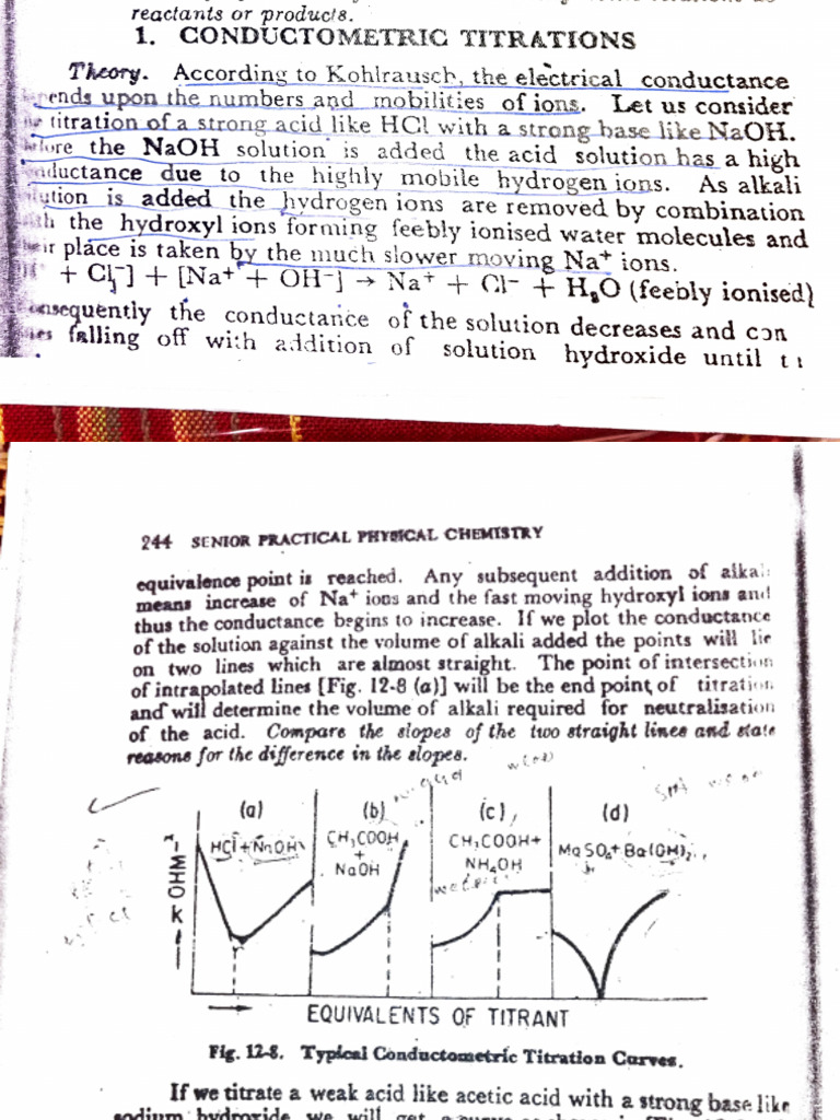 conductometric titrations | PDF | Acid | Hydroxide