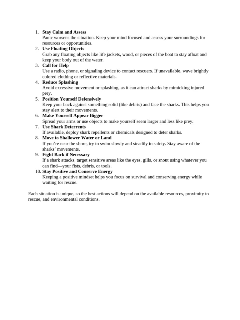 Shark Safty Measures Part 05 | PDF