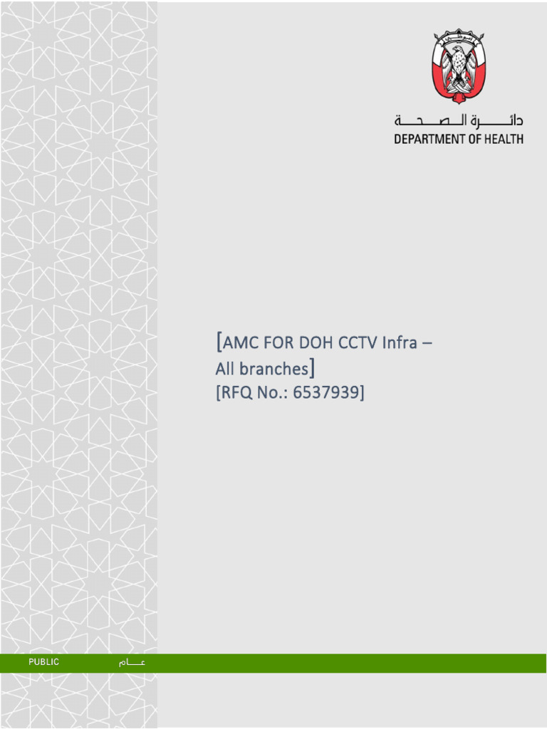 SOW LL RFQ Annual Maintenance Contract For DOH CCTV Infra - System in ...