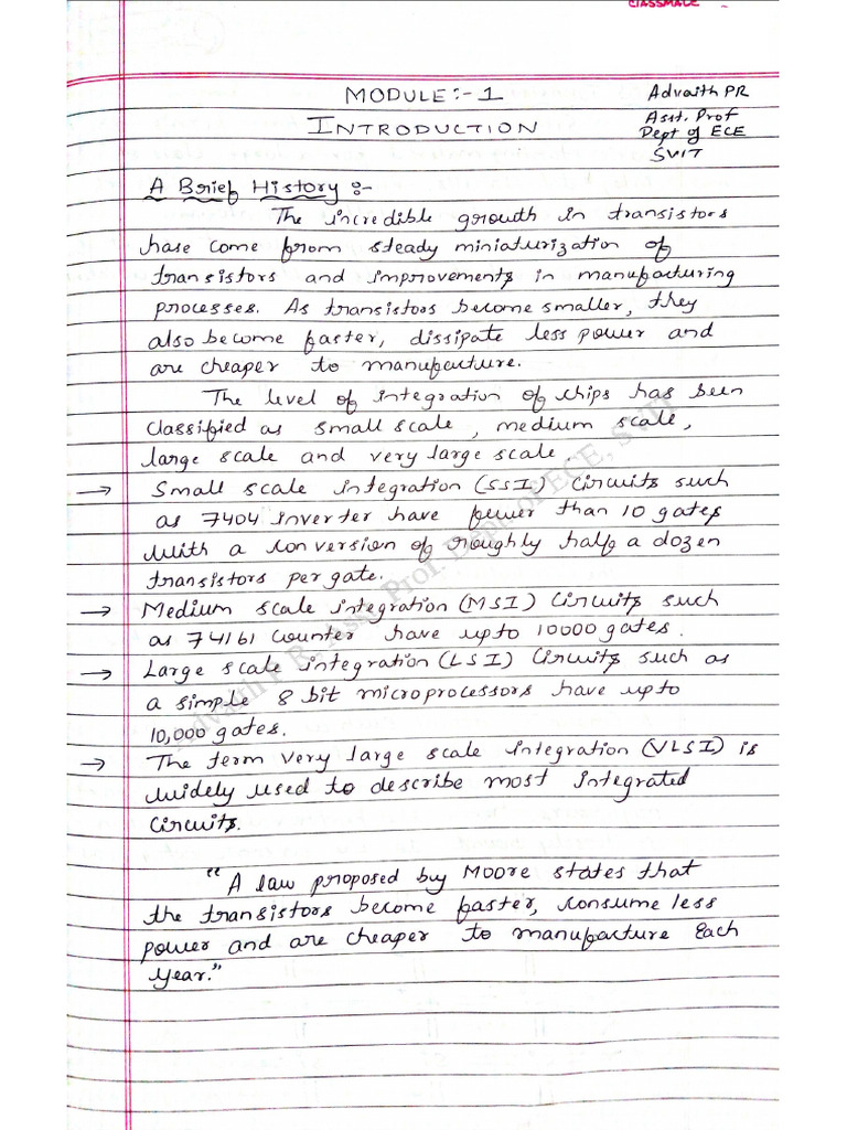 Vlsi Design M 1notes Water Marked | PDF