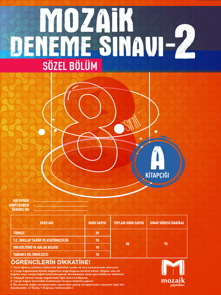 Lgs Mozai̇k Deneme Sinavi - 3 - Ornek | PDF