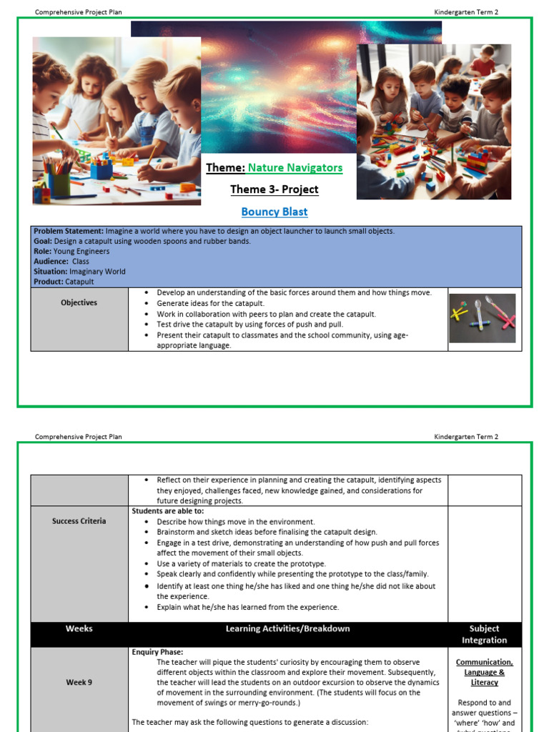 Comprehensive Project Plan KG Theme 3 | PDF | Rubric (Academic ...