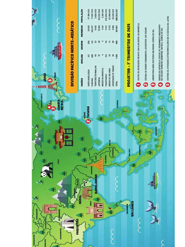 Mapa Colorido Divisão Pacífico Norte-Asiático | PDF
