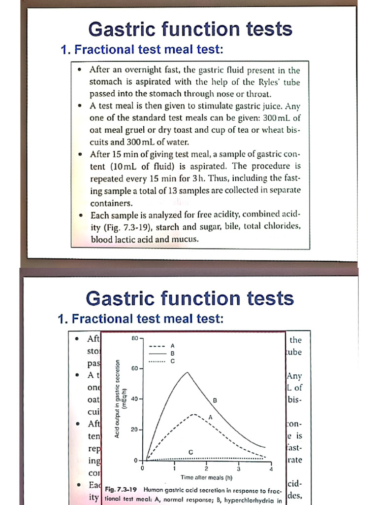 Gastric Function Tests | PDF