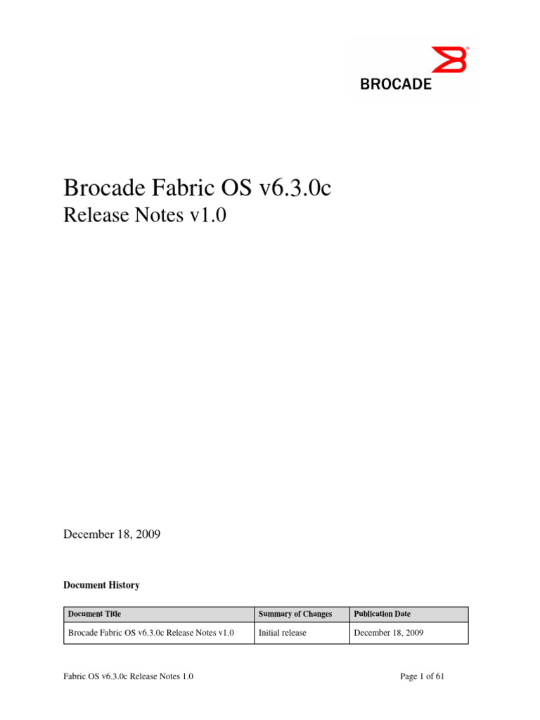 v6.3.0c ReleaseNotes v1.0 | PDF | Computer Network | Network Switch