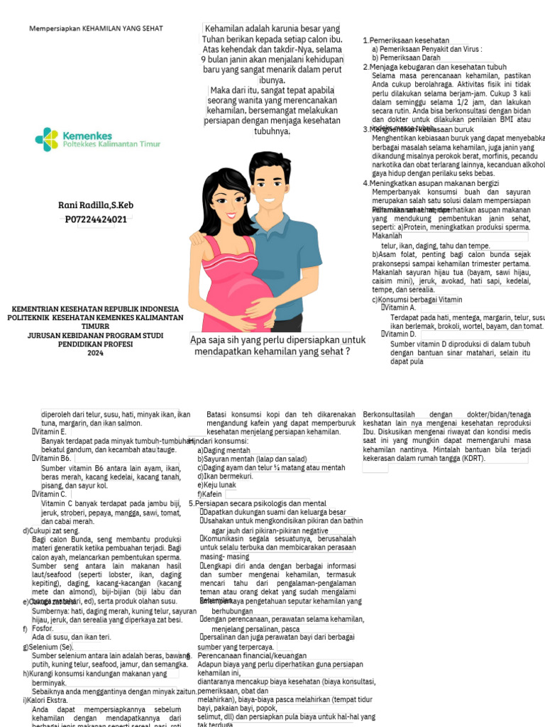 leaflet-Mempersiapkan-KEHAMILAN-YANG-SEHAt | PDF