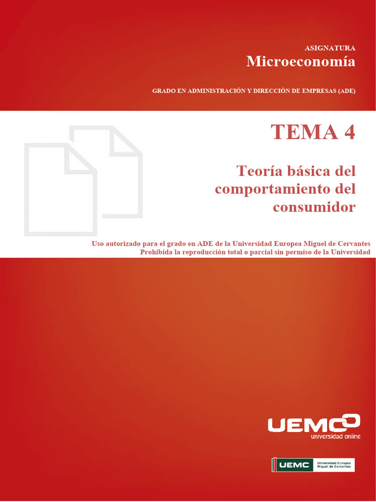Tema 4. Teoría Básica Del Comportamiento Del Consumidor | PDF | Utilidad | Utilidad marginal