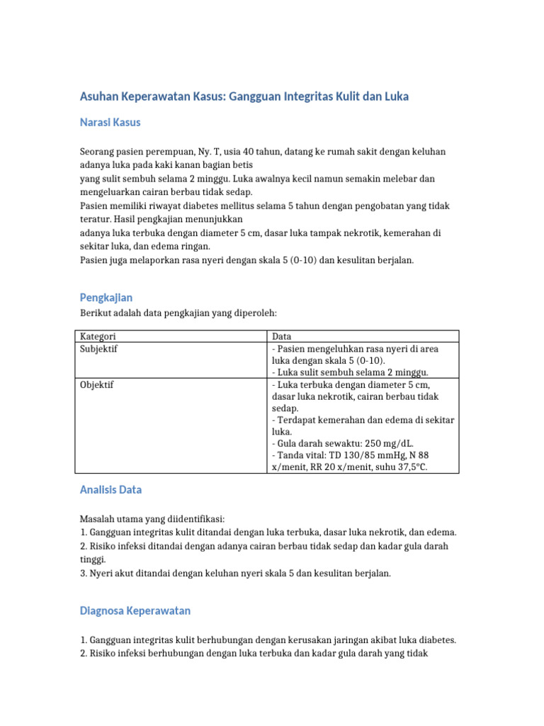 Askep Integritas Kulit Dan Luka Dengan Tabel | PDF
