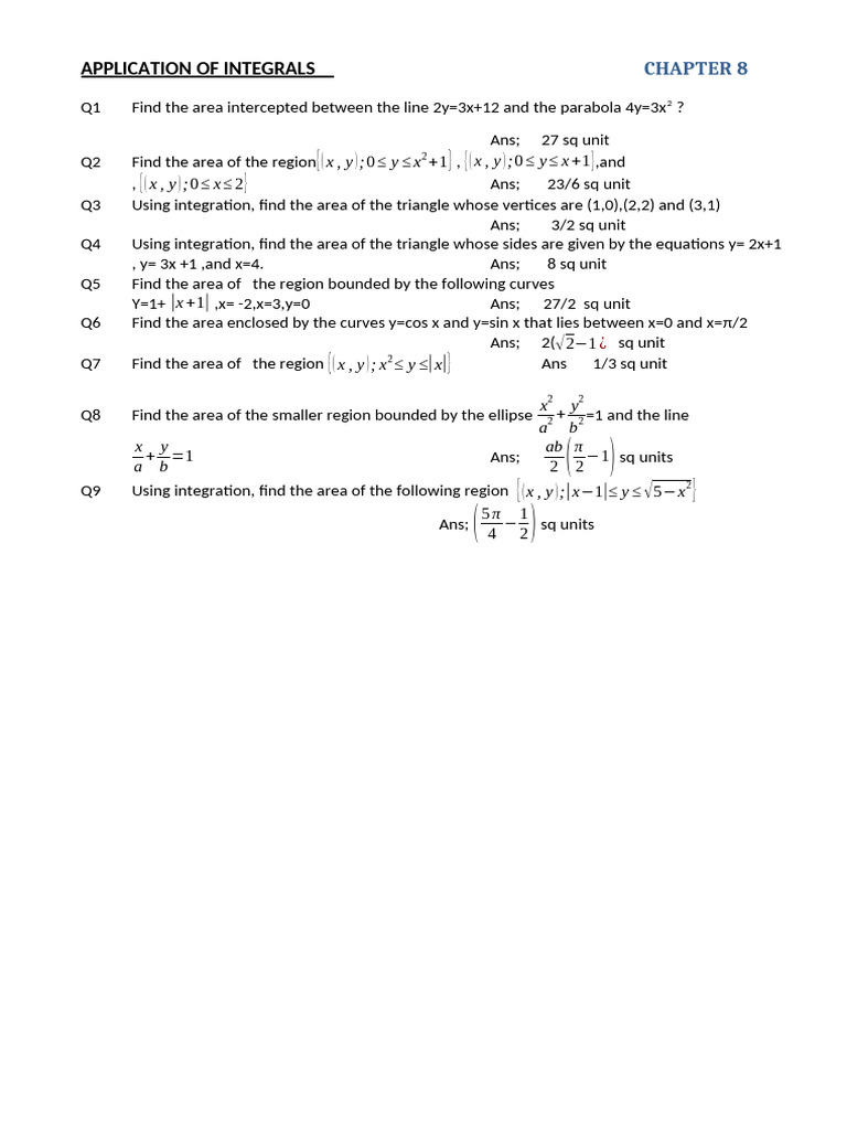 APPLICATION OF INTEGRAL 8 - Revised | PDF | Area | Euclidean Plane Geometry