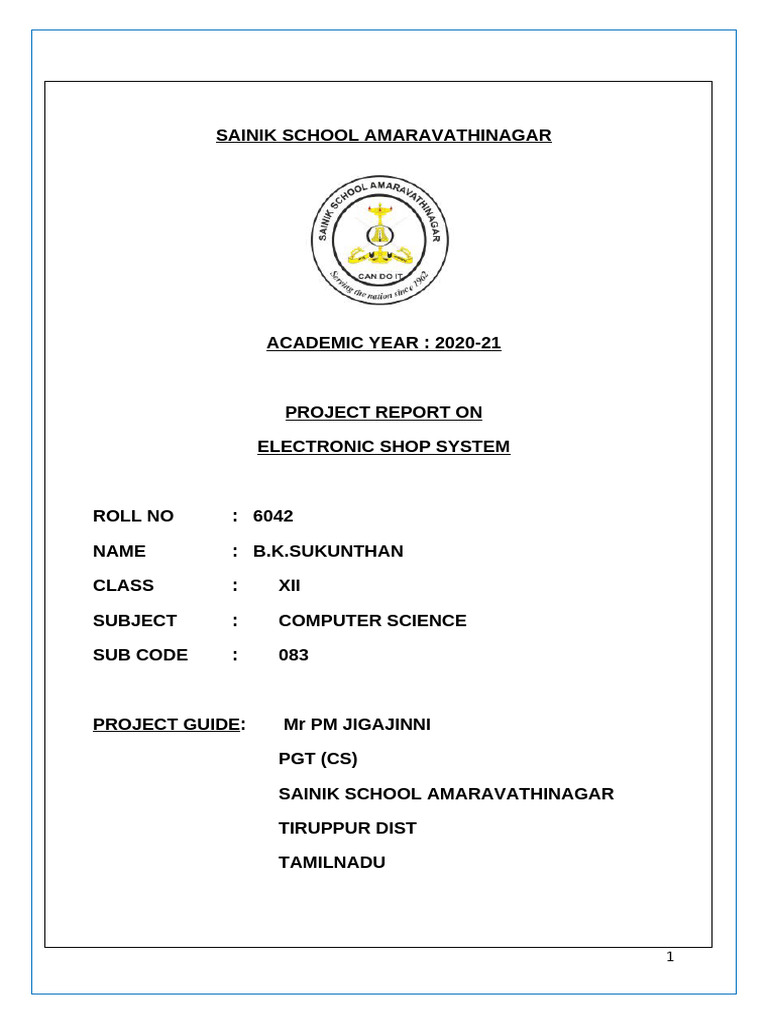 Electronic Shop System Project Report | PDF | Software Testing ...