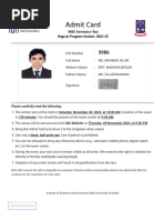 IBA Exam Admit Card Instructions | PDF