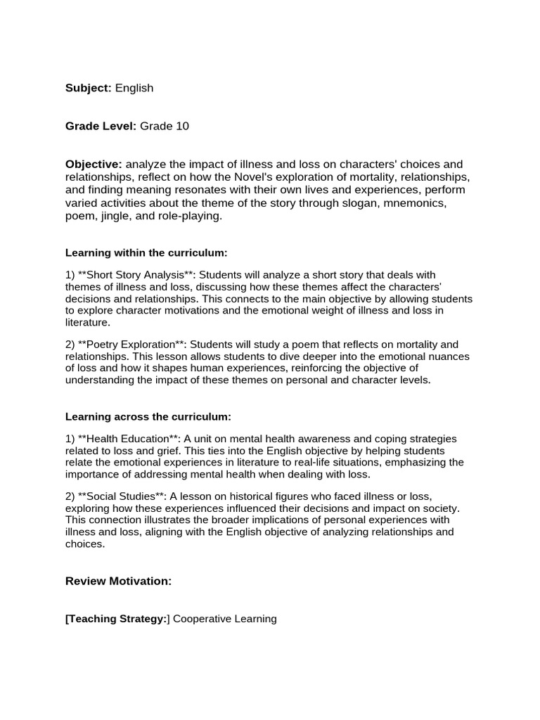 lesson_plan (1) | PDF | Empathy | Learning