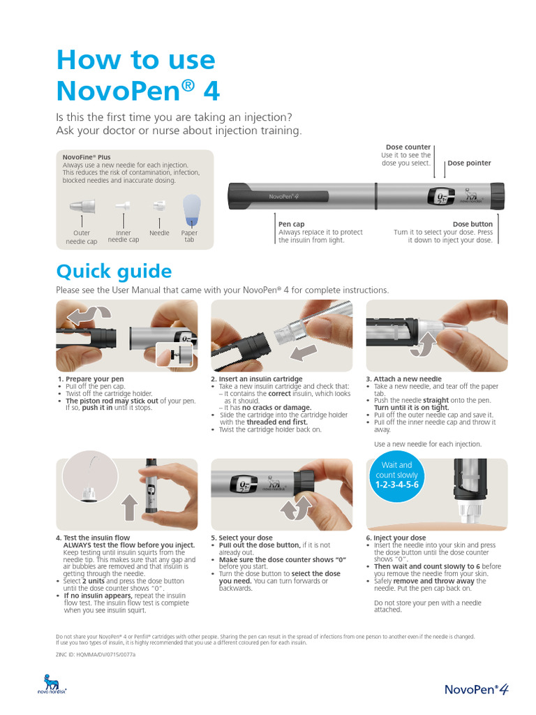 NovoPen-4-generic-injection-guide | PDF | Injection (Medicine)