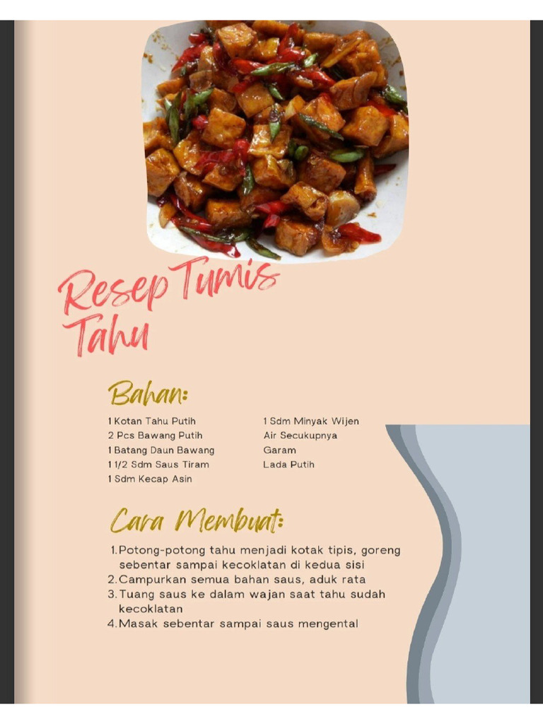 Tumis Tahu | PDF