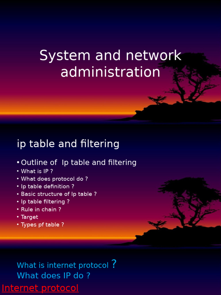 IP Tables and Filtering Guide | PDF | Computer Network | Firewall ...