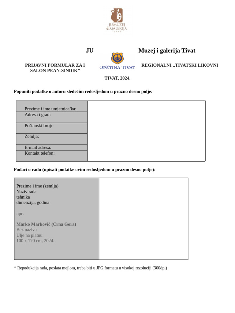 Aplikacioni Formular Konacna Verzija | PDF
