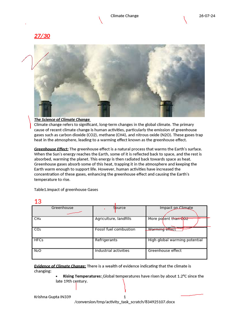 Understanding Climate Change Impacts | PDF | Climate Change ...