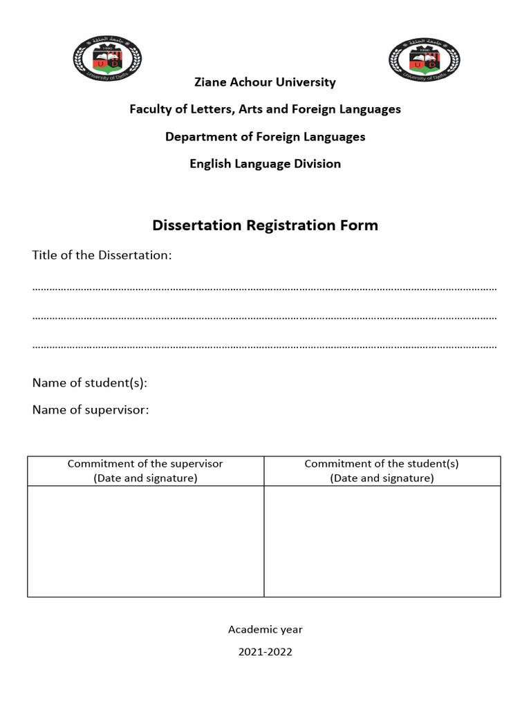 Dissertation Registration Form | PDF