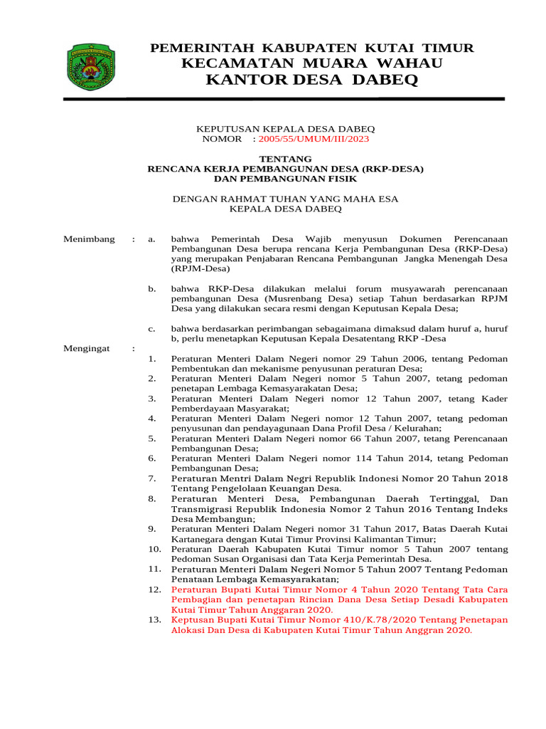 SK DESA RKPDes | PDF