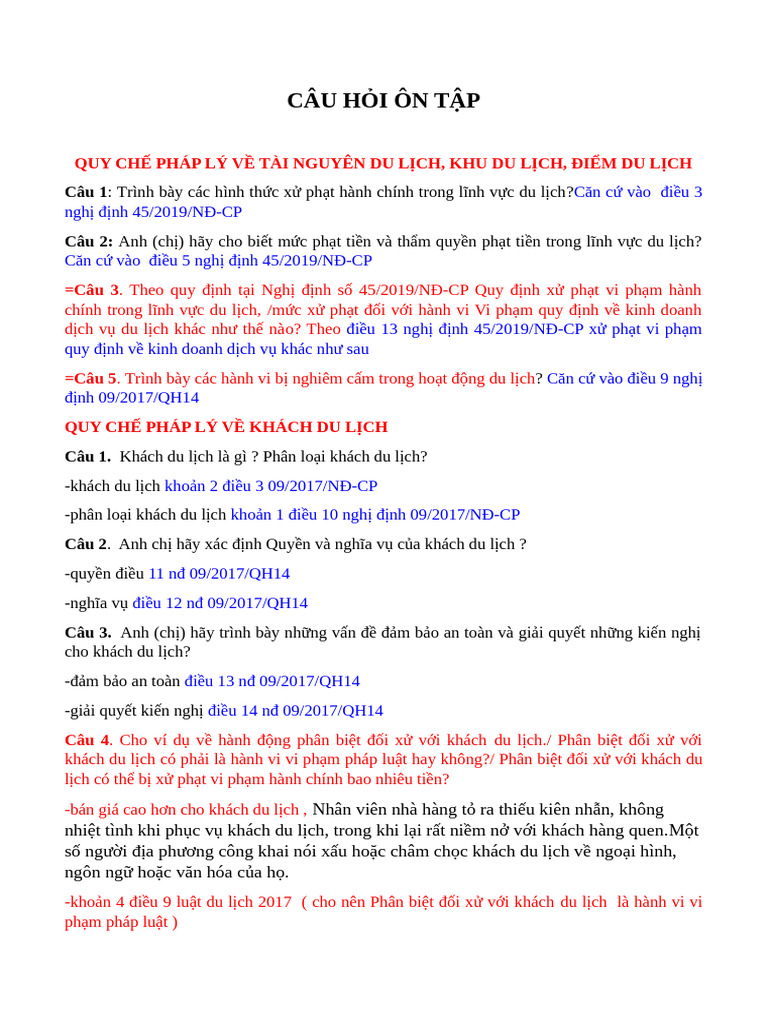 Nội dung ôn tập VBQPPL | PDF