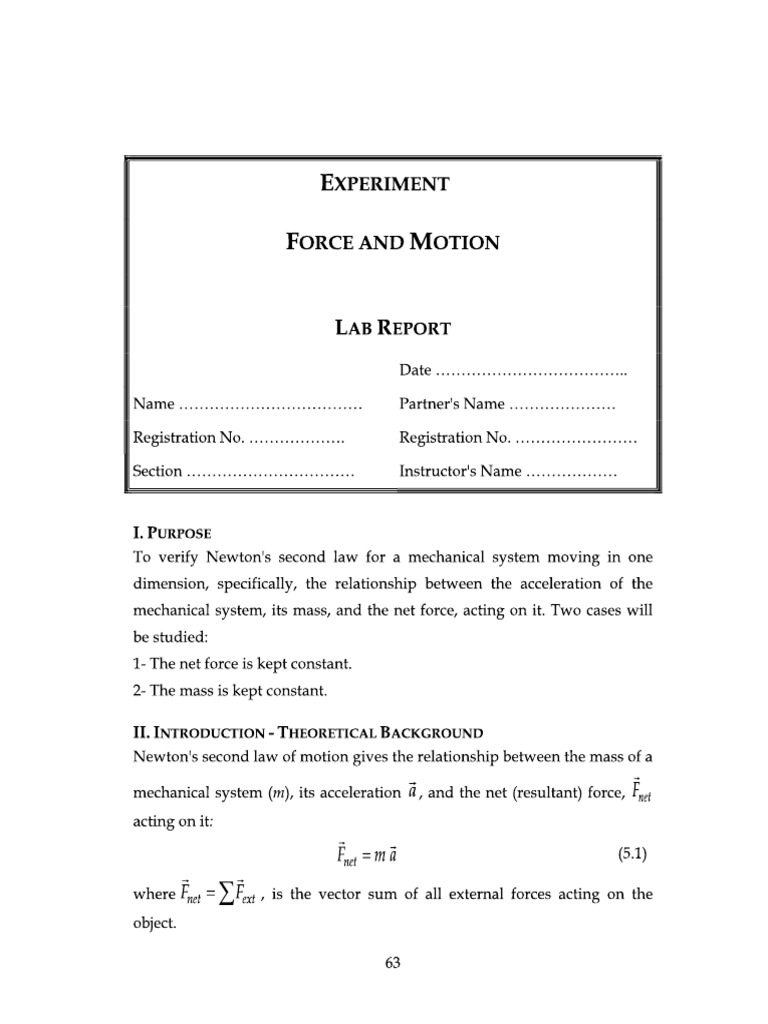 Experiment (7) - Force and Motion | PDF