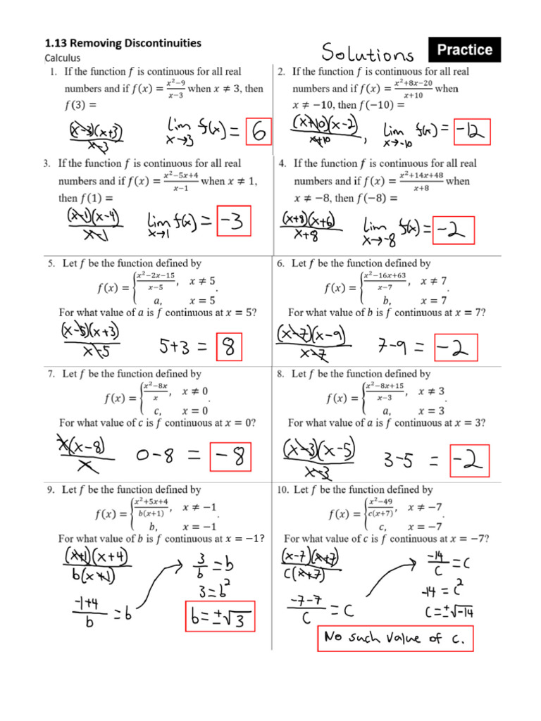 Calc 1.13 Solutions | PDF