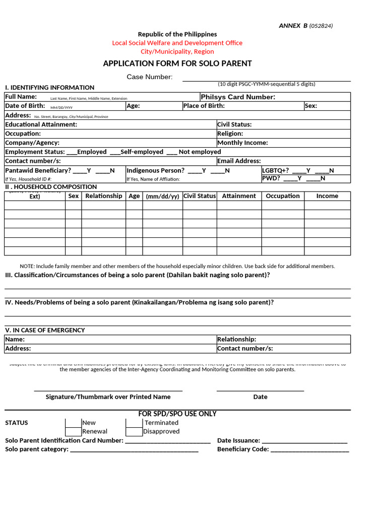 Enhanced SP Application Form | PDF | Birth Certificate | Legal Guardian