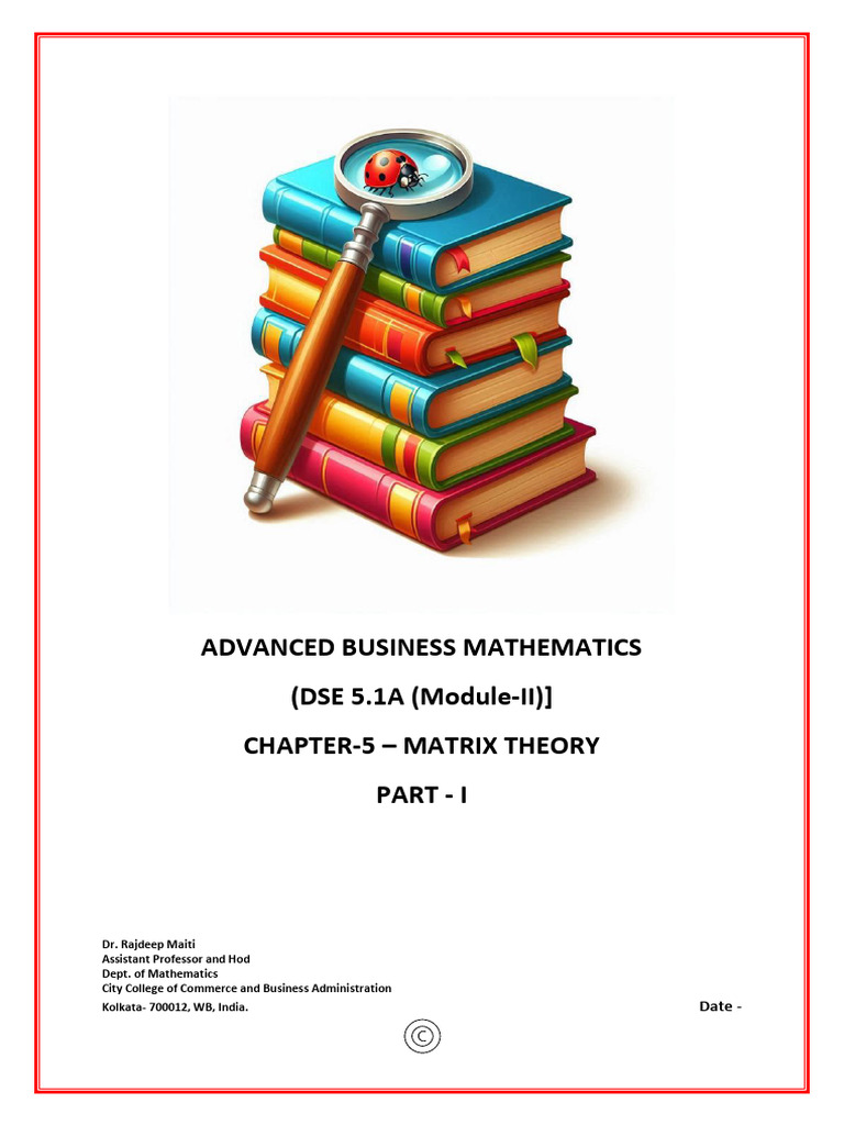 Ch 5 Matrix Theory Part 1 Pdf Matrix Mathematics Operator Theory 